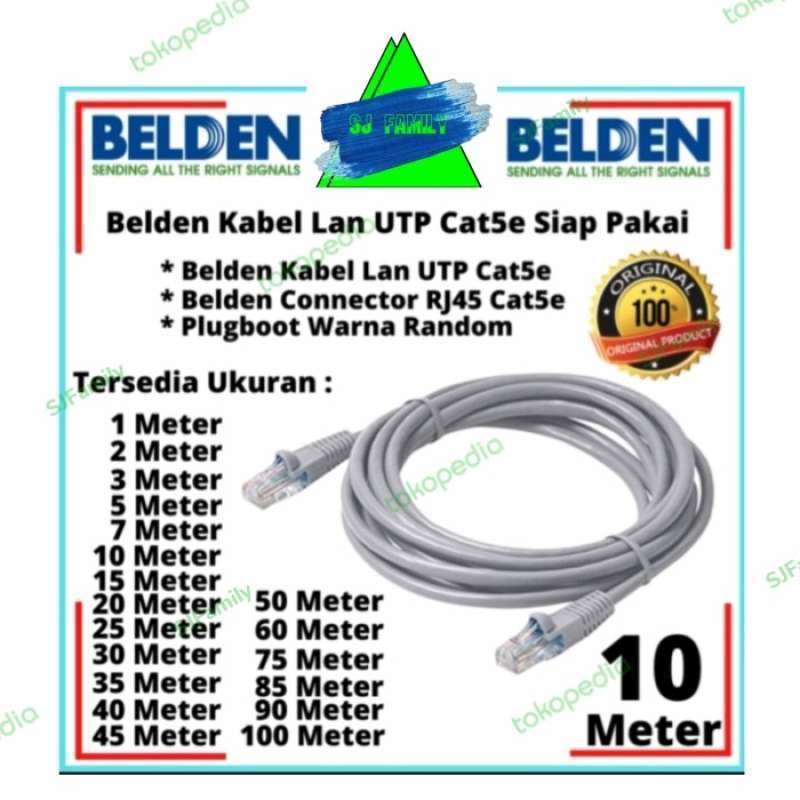 Promo Belden Kabel Lan Utp Cat5E 10 Meter Original Usa Siap Pakai Diskon 23% di Seller ...