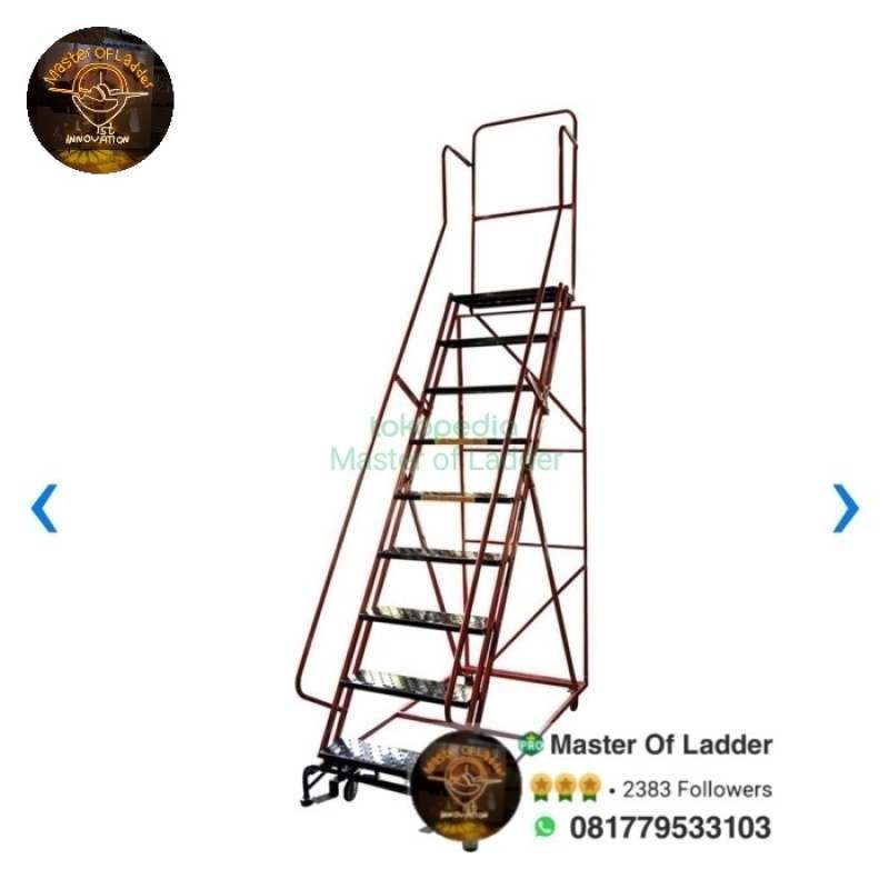 Promo Krisbow Tangga Gudang Podium 9 Step 2,3 Mter/tangga Dorong Besi ...