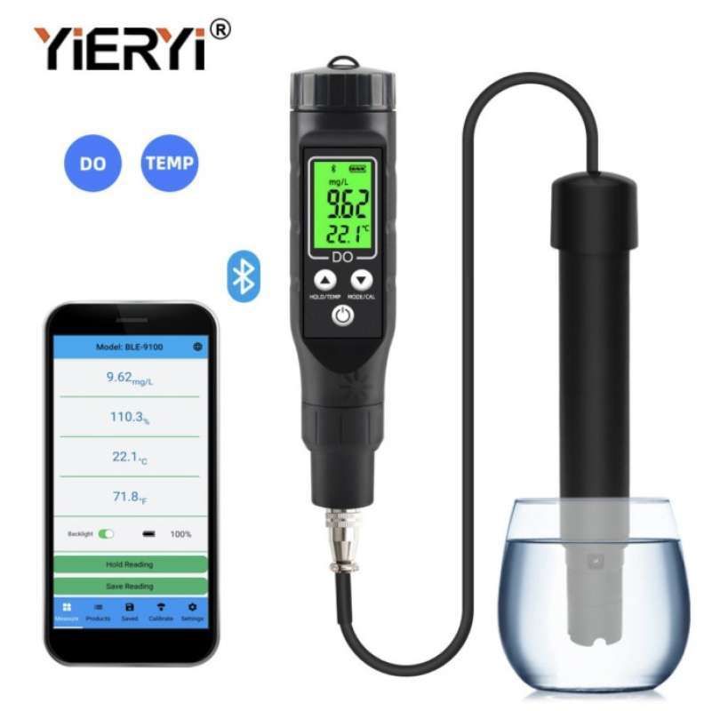 Promo BLE-9100 Smart DO Dissolved Oxygen Meter Bluetooth pH Meter ...