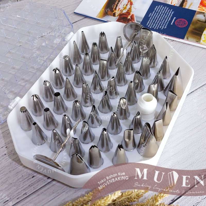 Promo San Neng Korean Pastry Tips Set 52 Pcs + Coupler / Spuit Icing ... Promo San Neng Korean Pastry Tips Set 52 Pcs + Coupler / Spuit Icing ...