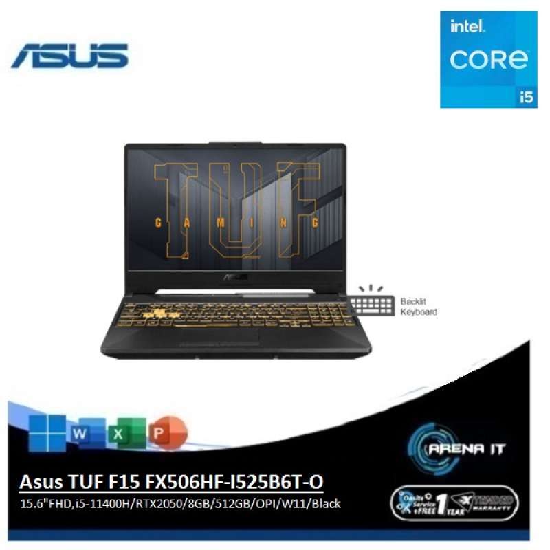 Promo Asus TUF F15 FX506HF-I525B6T-O [i5-11400H/8GB/512GB SSD/RTX2050 4GB/15.6″/Win 11 Home+OHS ...