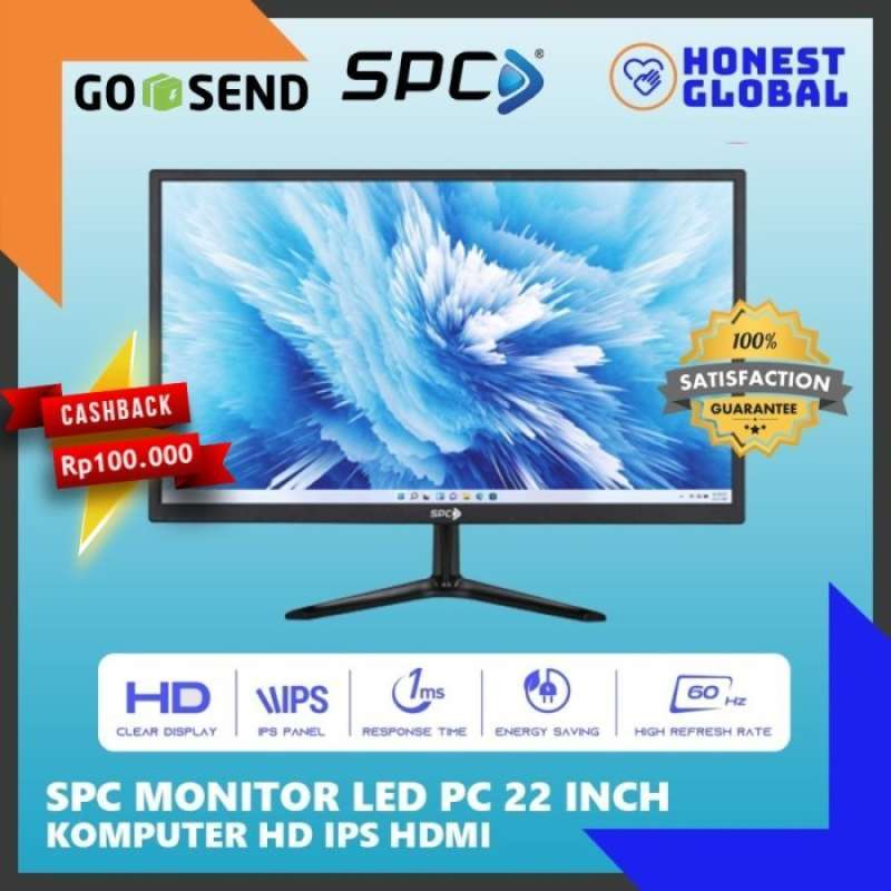 Promo SPC Monitor LED PC 22 Inch Komputer HD IPS HDMI - Garansi 1 Tahun ...
