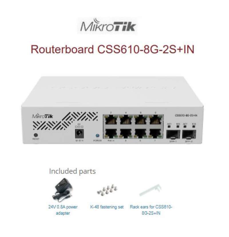 Jual Mikrotik Css610-8g-2s+in Cloud Smart Switch 8-port Gigabit 2 Sfp+ ...