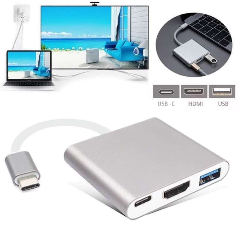 Promo Usb Type C3.1 To 3In1 Type C/F Hdmi-Usb Adapter By Lexcron Diskon ...