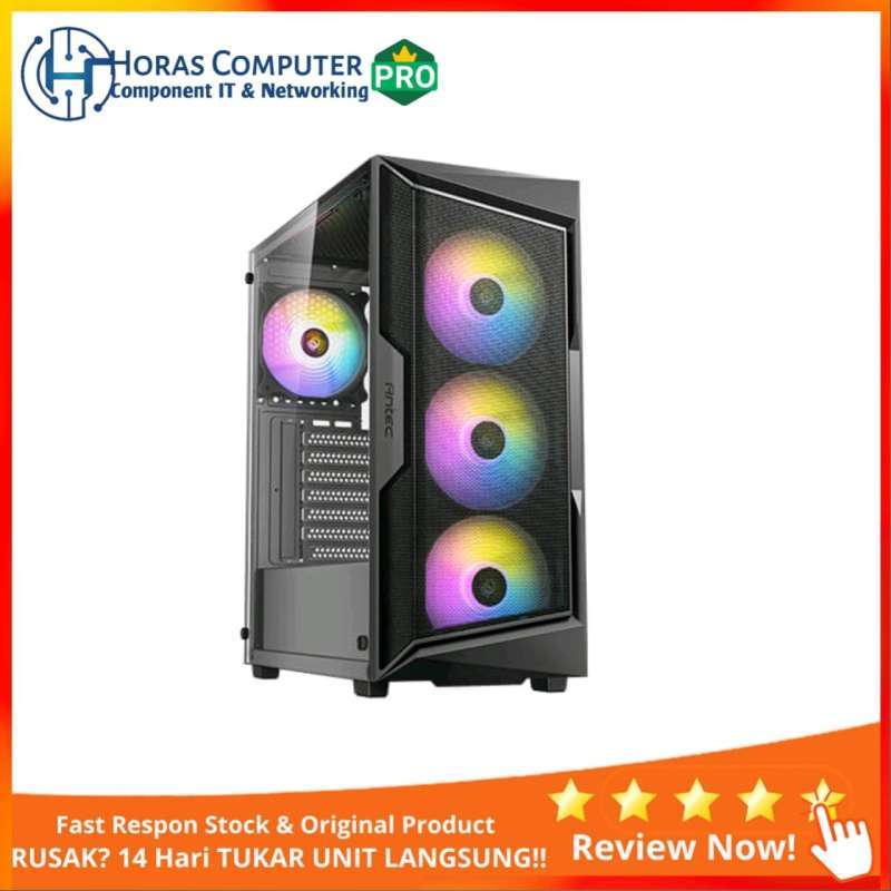 Jual Casing Antec Ax61 Elite Black Argb Glass Micro Atx + Style 4 Fan Argb Di Seller ...