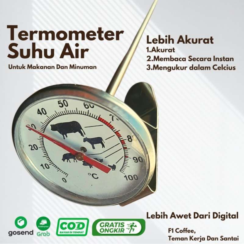 Jual termometer thermometer suhu air untuk makanan / minuman analog ...