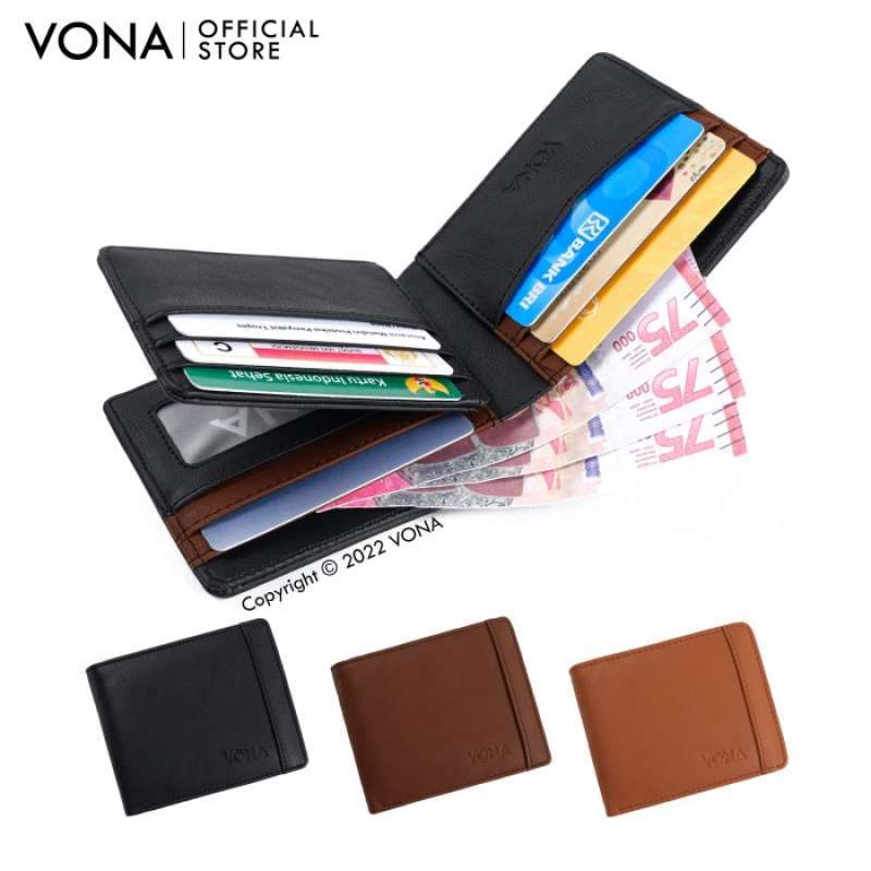 Jual Vona Dompet Pria Kulit Premium Lipat Tiga - Lucca - Hitam Di ...