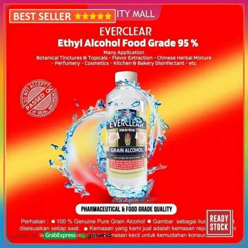 Jual Everclear Pure Grain Alcohol 190 Proof Food Grade Alcohol 95% di ...