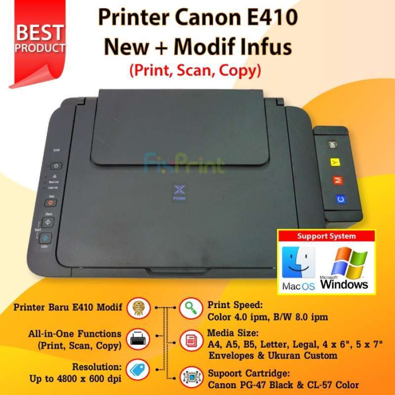 Jual Printer Canon Pixma E410 Print Scan Copy All-in-one New + Modif ...