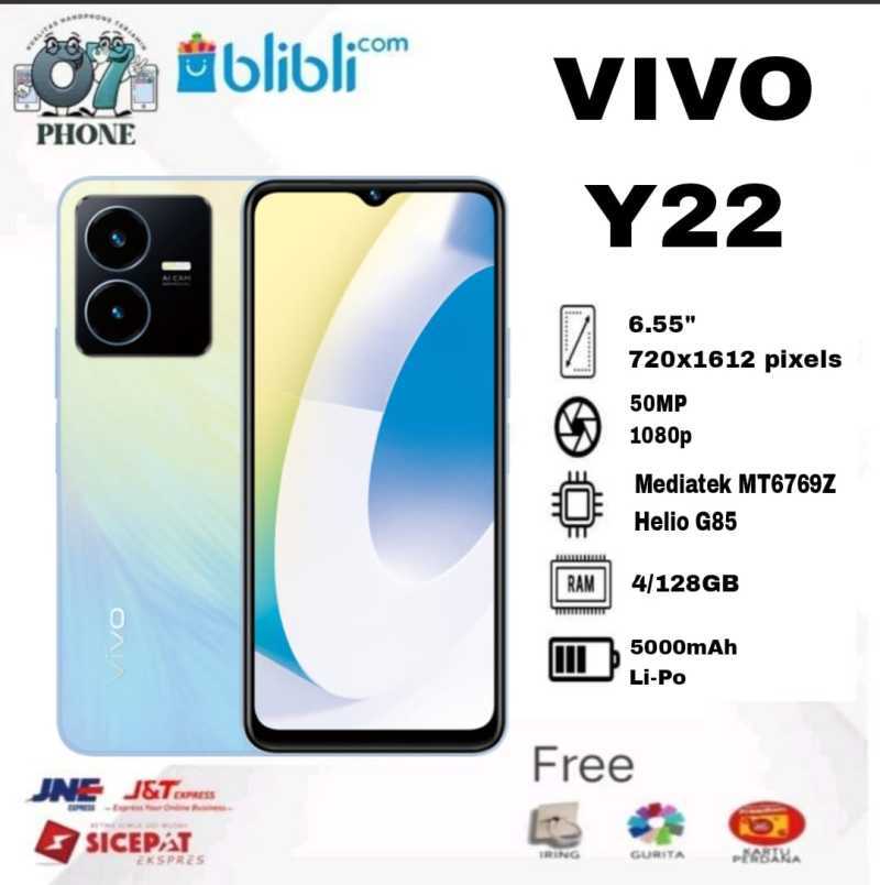 Jual Vivo Y22 4/128gb (ram 4gb Dan Internal 128gb) Garansi Resmi Indonesia Di Seller 07phone ...