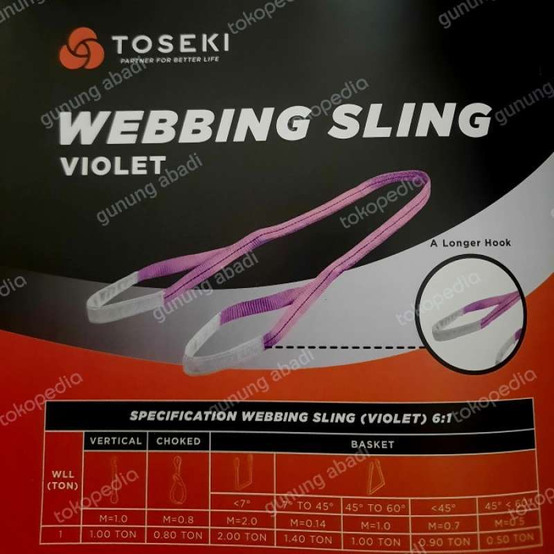 Promo Teseki Webbing Sling 1 Ton X 6 Meter Diskon 23% Di Seller Indah ...