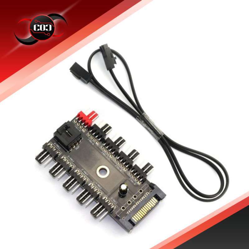 Promo Hub Splitter Cooling Fan Power Sata To 4Pin Pwm 12V 10X Cable ...