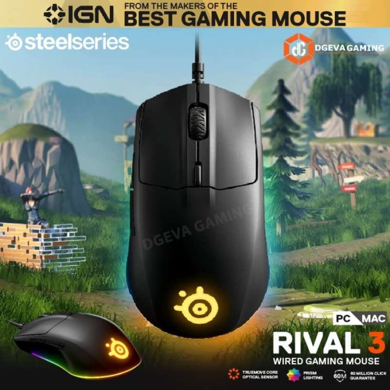Promo Steelseries Rival 3 Truemove Core Wired Gaming Mouse Diskon 23% ...