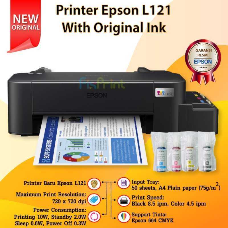 Promo Printer Epson L121 A4 Ink Tank Printer Epson L121 L 121 L121 Garansi Diskon 23% Di Seller ...