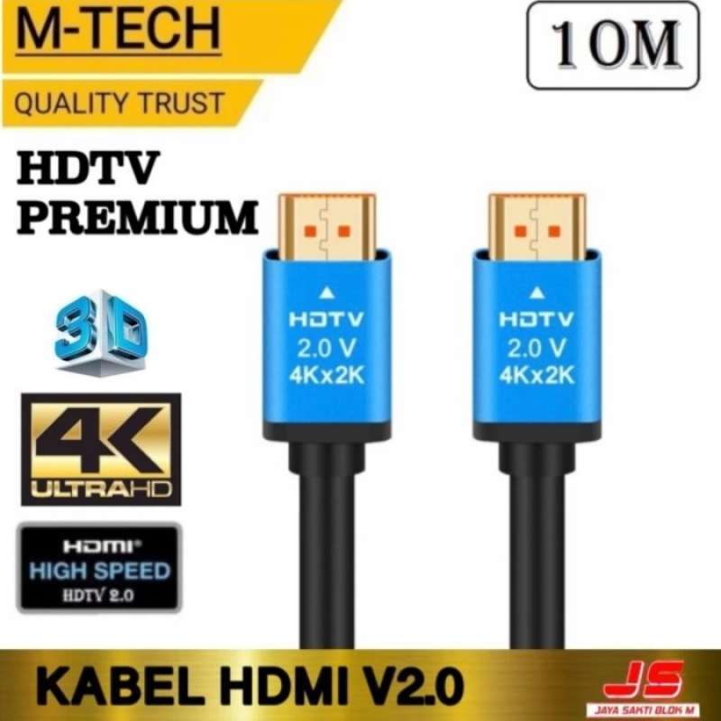 Promo Kabel Hdmi V2.0 M Tech Hdtv Premium 4K Ultra Hd 10M Diskon 23% di ...