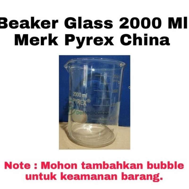 Promo Gelas Kimia Kaca / Beaker Glass Pyrex Rrc 2000 Ml Diskon 17% Di ...