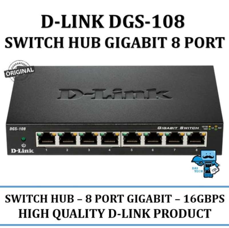 Promo Switch Hub Gigabit 8 Port D-Link Dgs-108 Switch Hub Gigabit 8 ...