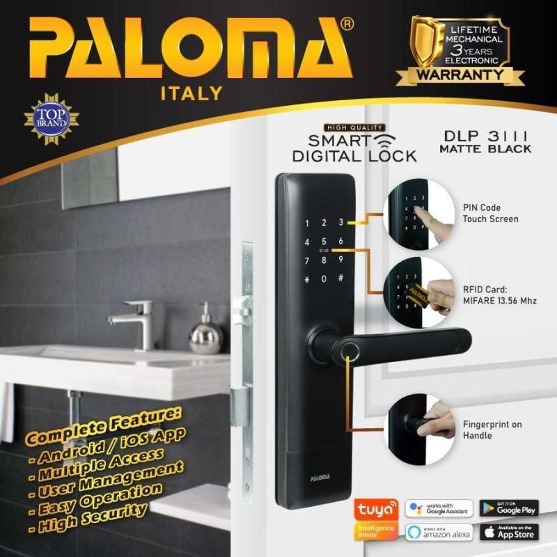 Jual PALOMA DLP 3111 Digital Lock Smart Home Kunci Pintu Door Handle ...