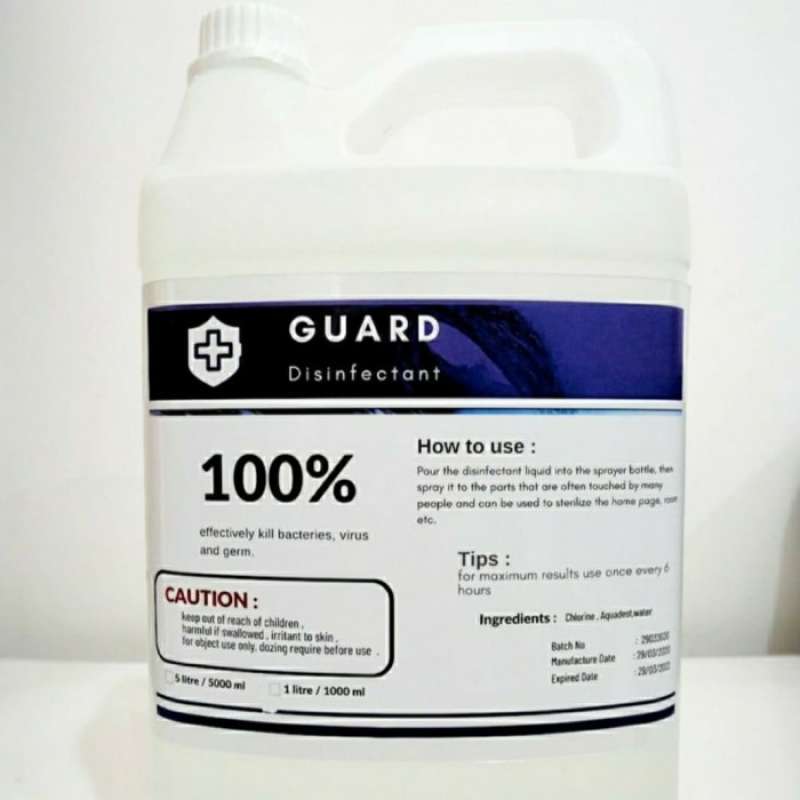 Promo Disinfectant Merk Guard 5 Liter Diskon 17% Di Seller Mahanani ...