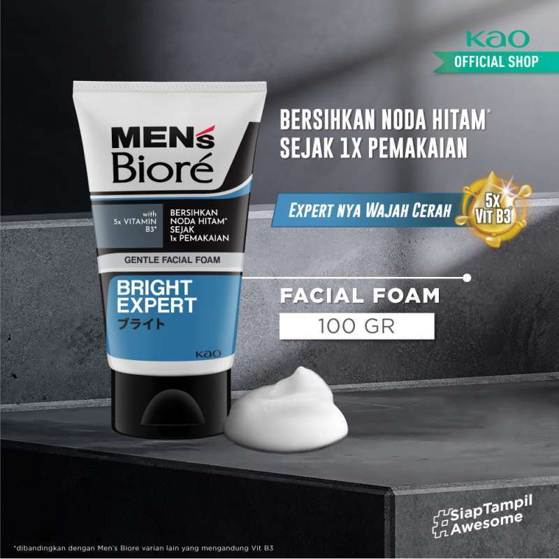 Promo Men’s Biore Bright Expert Facial Foam [100 G] - Twinpack + Men's ...