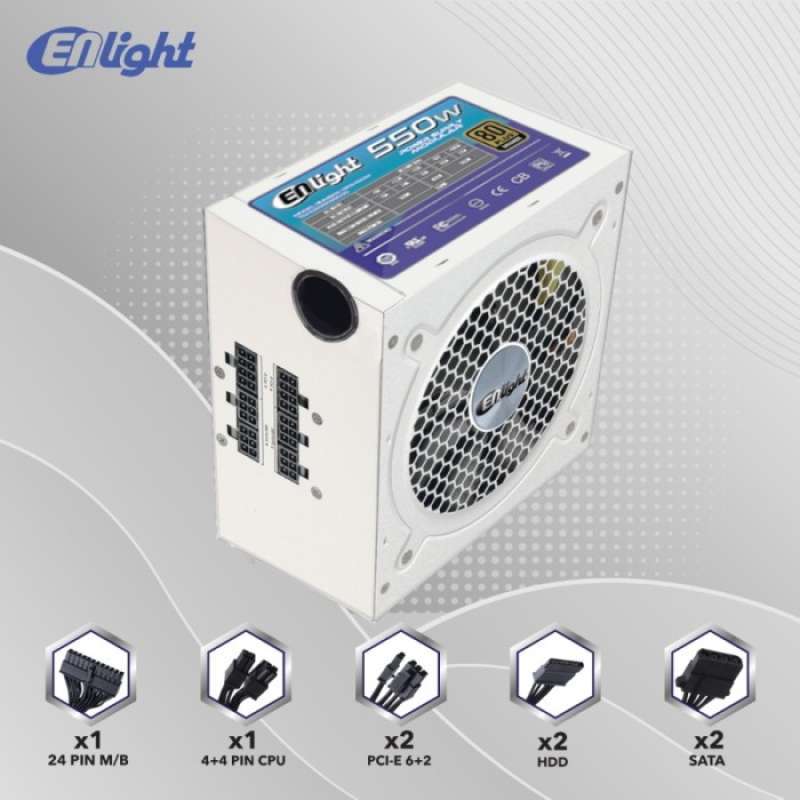 Promo Power Supply / Psu Enlight 550W 80+ Bronze Semi Modular White ...