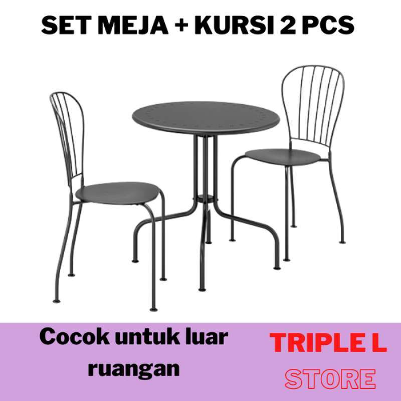 Promo Set 1 Meja Dan 2 Kursi Teras Cafe Luar Ruangan Besi Lck Diskon 23 ...
