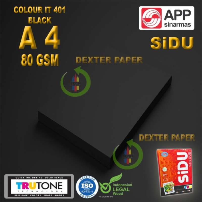 Jual Baru Kertas Hvs A4 Hitam/ Kertas A4 80 Gsm Sidu Colour It 401 Sale ...