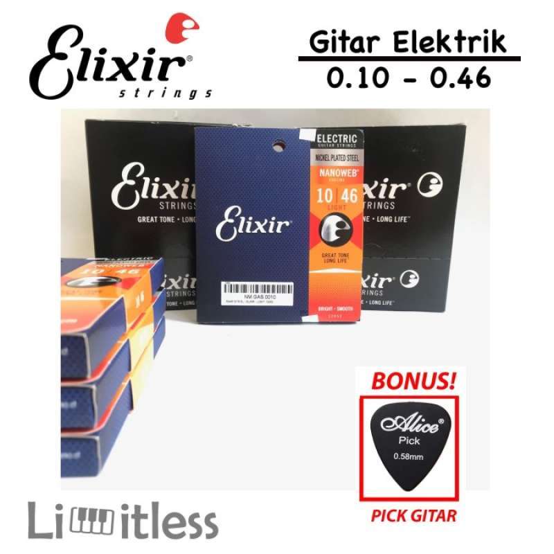 Promo Senar Anti Karat Elixir Gitar Elektrik 010 - 046 Nanoweb Diskon ...