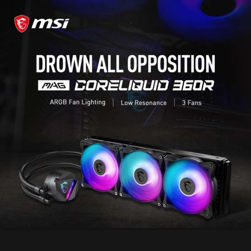 Promo Cpu Cooler Msi Mag Coreliquid 360R - 360 Mm - Fan Processor Intel ...