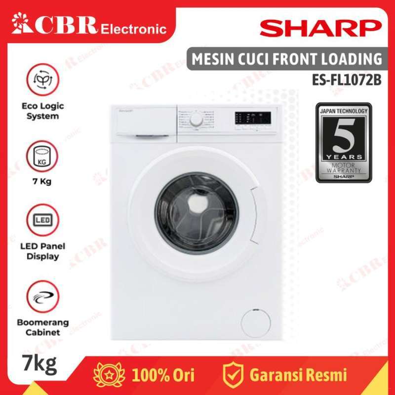 Jual Mesin Cuci SHARP Front Loading 7kg / ES-FL1072B (Boomerang Series ...