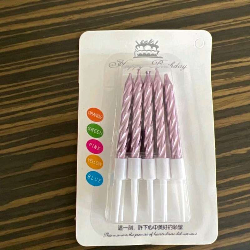 Jual lilin ulir metalic pendek, lilin ulang tahun, birthday candle neon ...