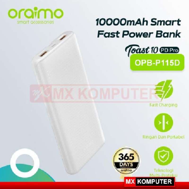 Jual Oraimo Opb-p115d 10000mah Powerbank Ultra Slim 3 Port Fast ...
