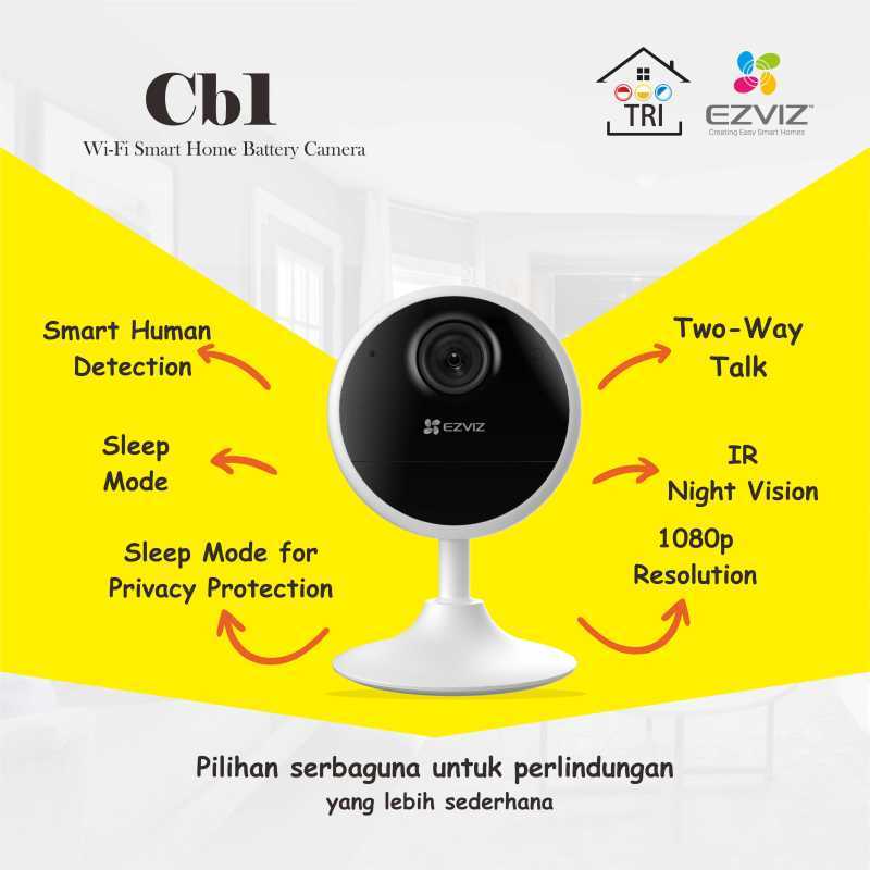 Promo Ezviz Cb1 2mp Smart Home Wifi Battery Ip Camera Cctv Indoor Type ...