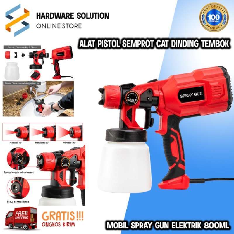 Jual Alat Pistol Semprot Cat Dinding Tembok Mobil Spray Gun Elektrik ...