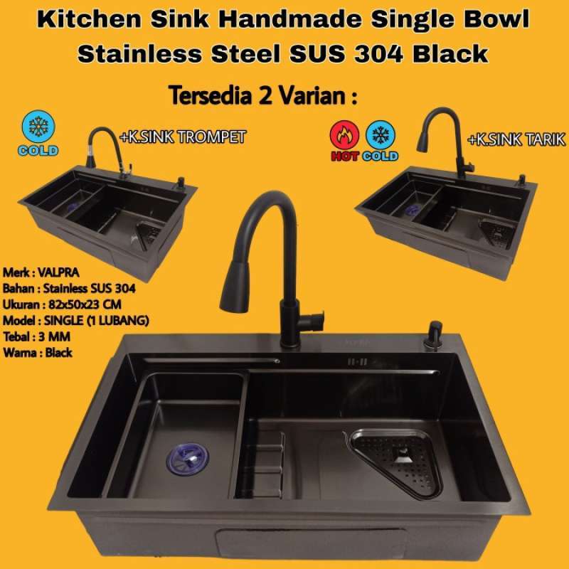 Promo Kitchen Sink Wastafel Bak Cuci Piring 1 Lubang Stainless SUS 304 ...