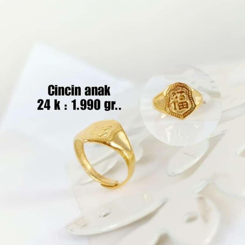 Promo Cincin Anak Emas / Mas Kuning 24K Berat 1.990 Gram.. Diskon 23% ...