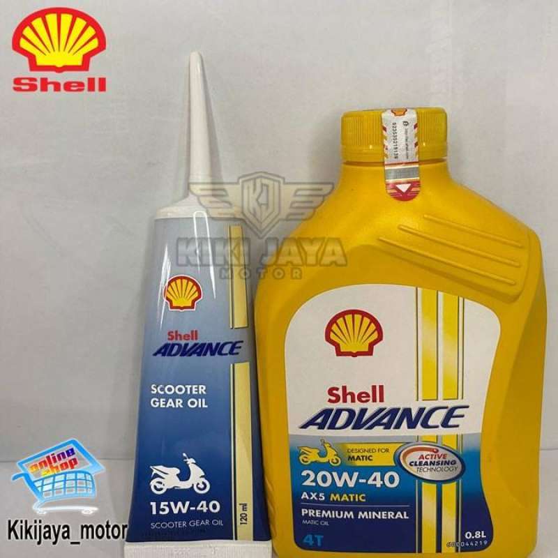 Promo Oli Motor Shell Advance Ax5 Matic 20w-40 0,8l + Oli Gardan Shell ...