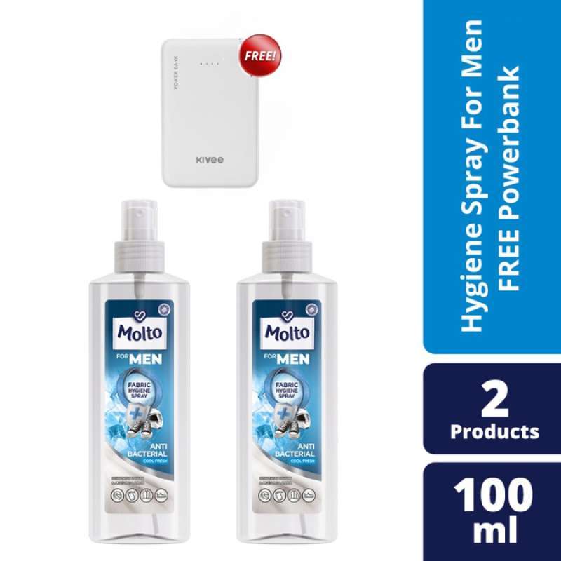 Promo Molto Fabric Hygiene Spray For Men 100 Ml Free Powerbank Diskon 5 ...