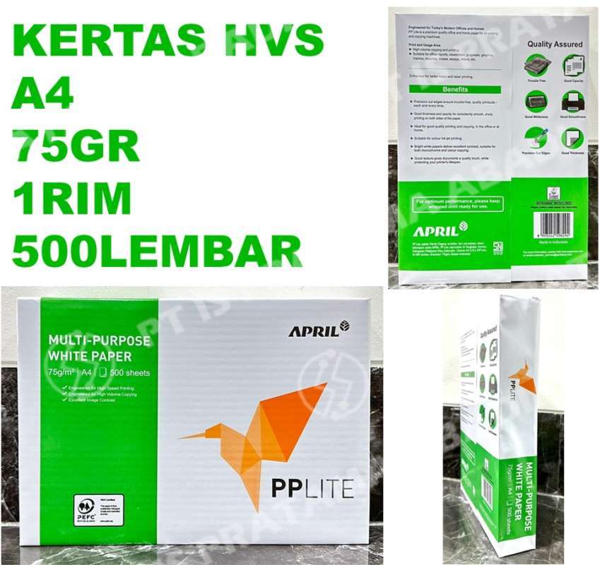 Jual Kertas Hvs A4 75gr 1rim April 500 Lembar 75 Gram 1 Rim Di Seller ...