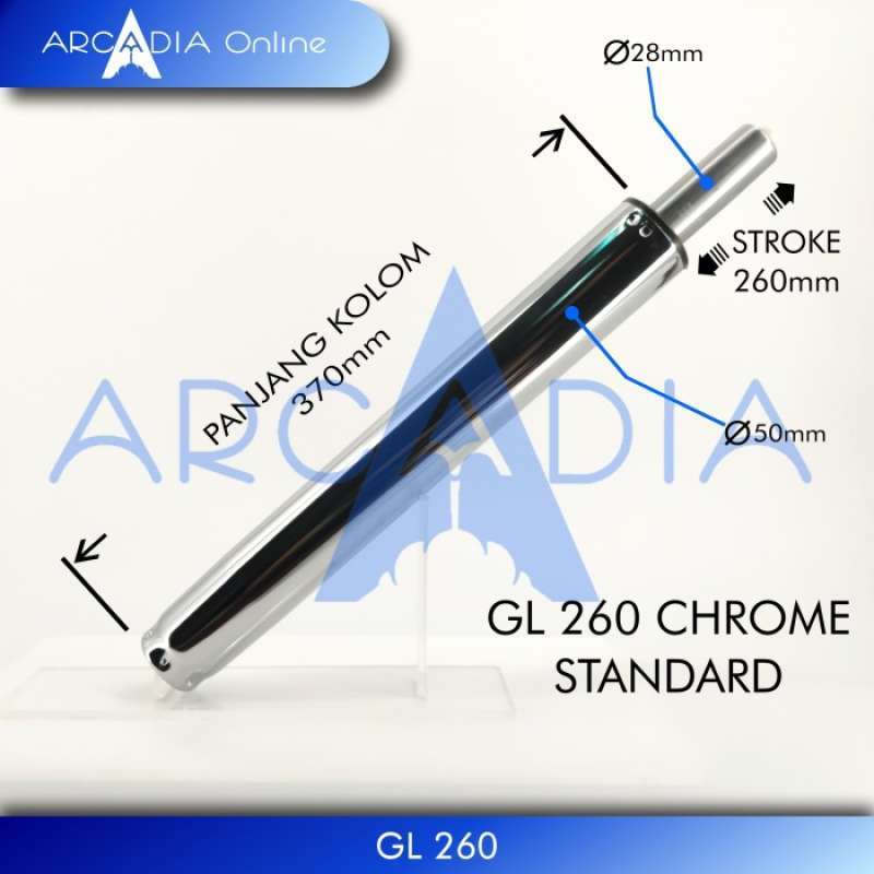 Promo Gl 260 Gaslift Hidrolik Kursi Kantor Office Chair Chrome Diskon 23% di Seller Sejahtera ...