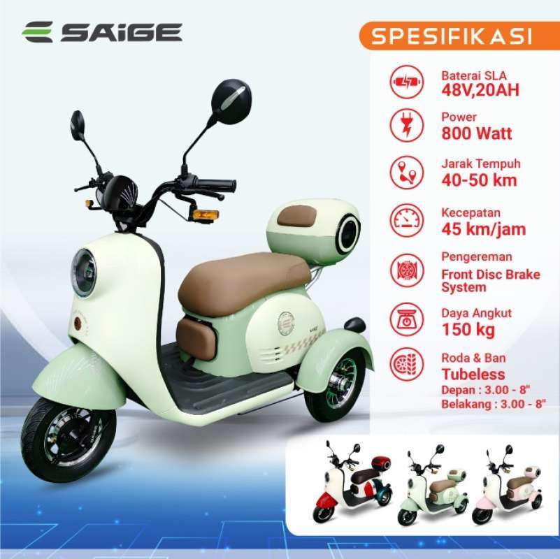 Jual Motor Listrik Saige Aurora 48v 20ah 48v/20ah Selis Garansi Resmi ...