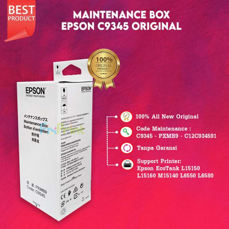 Promo Epson C12C934591 Maintenance Box C9345 Printer L6550 L6580 L15150 ...