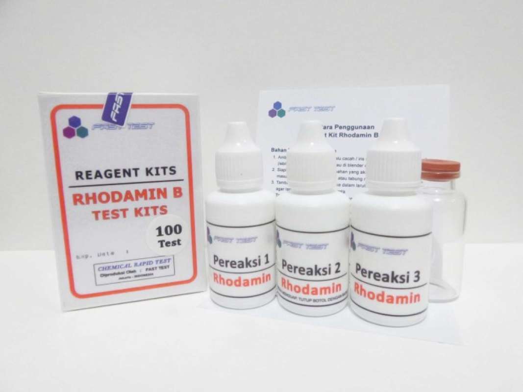 Jual Reagen Kit Uji Rhodamin-B 100 test, Alat Uji Pewarna Rhodamine-B ...