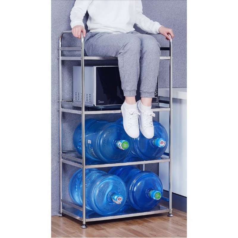 Promo Rak Lantai Beroda Stainless Rak Dapur 4 Susun Penyimpanan ...