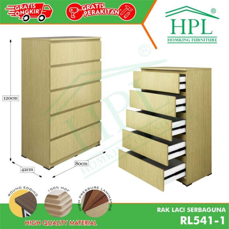 Jual Rak Serbaguna Hpl 5 Laci Susun Krem Motif Kayu Di Seller Djaya ...