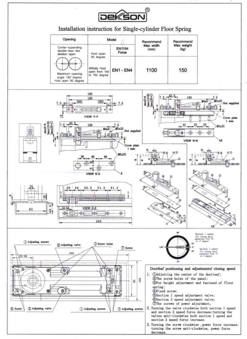 Promo Engsel Pintu Floor Hinge Dekkson FH 75 Floor Spring Hinge ...