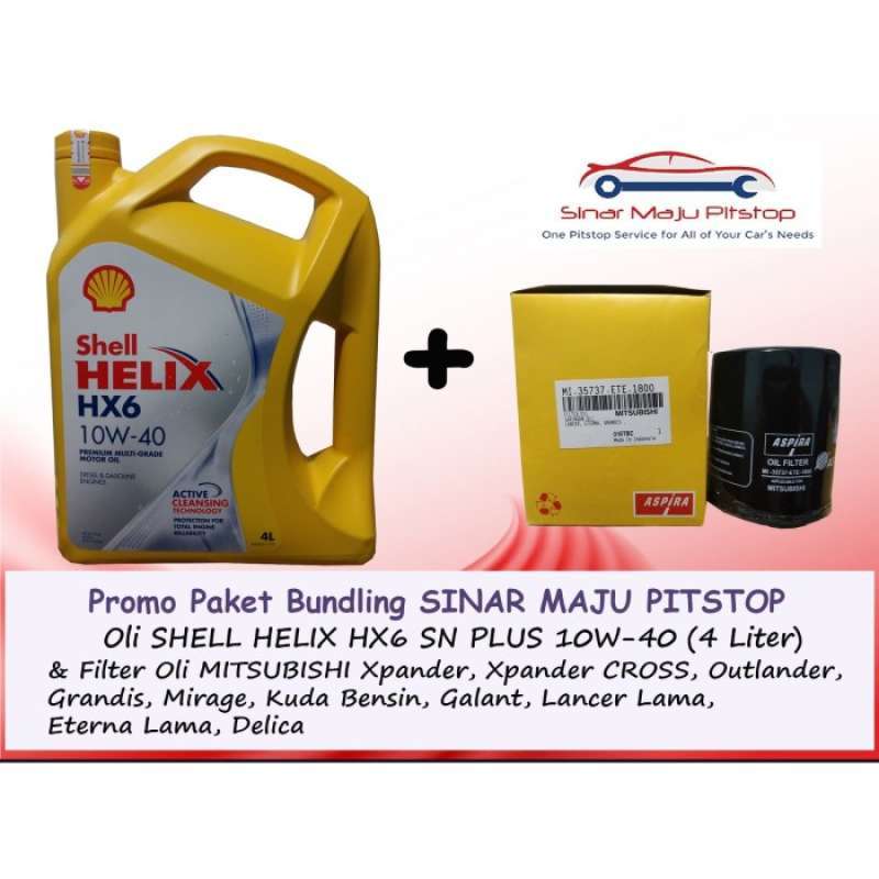 Promo Paket Oli SHELL HELIX HX6 10W-40 & Filter MITSUBISHI XPANDER ...