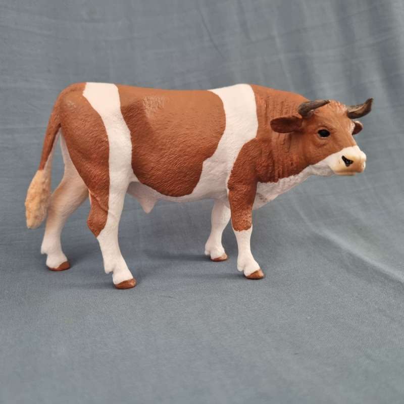 Jual Figur Hewan Sapi Tanduk Pendek Loreng Coklat Miniatur Detail 13 ...