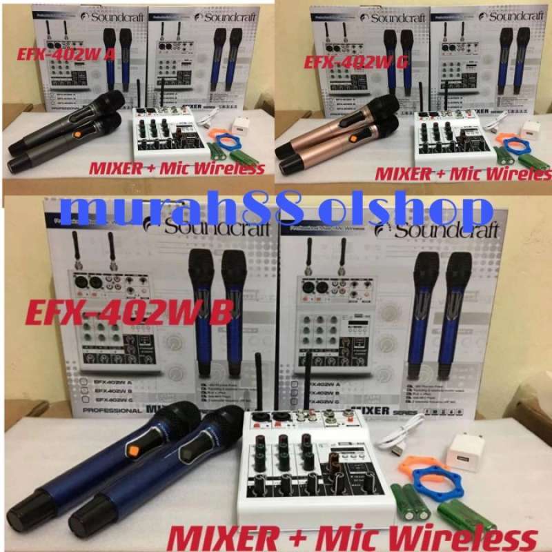 Promo mixer soundcraft 4ch plus mic wireless soundcraft efx -402 bluetooth Diskon 23% di Seller ...