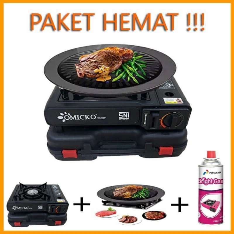 Promo Paket Bbq Set (kompor Portable + Bbq Ultra Grill + Gas Portable ...